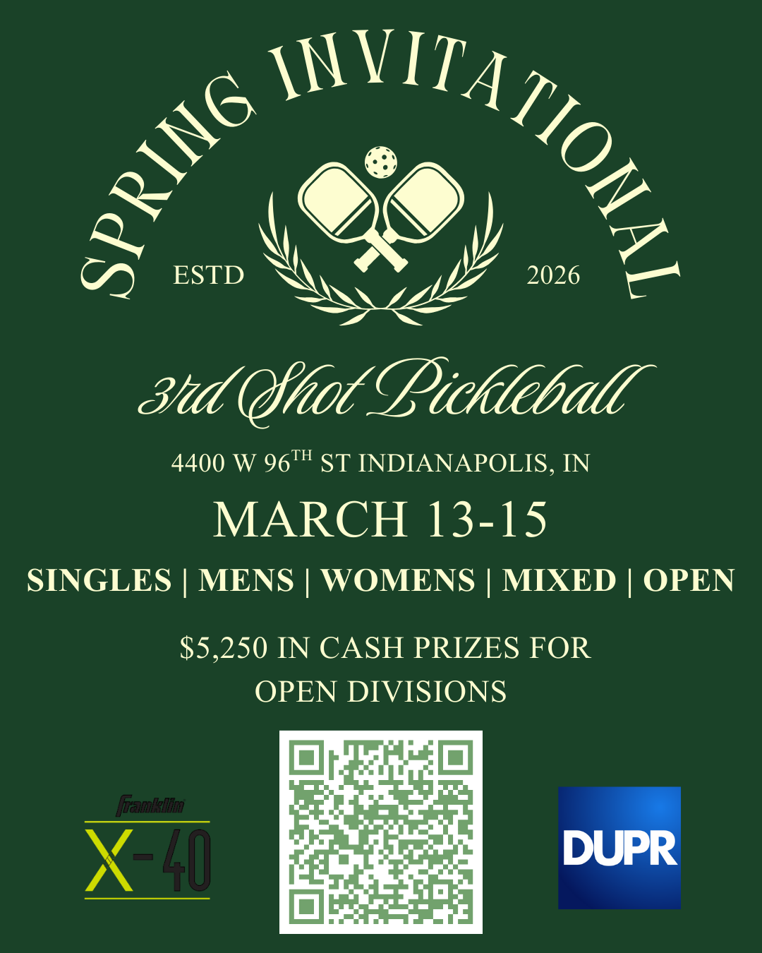 March 13 - 3rd Shot Pickleball's Spring Invitational - Boone Chamber